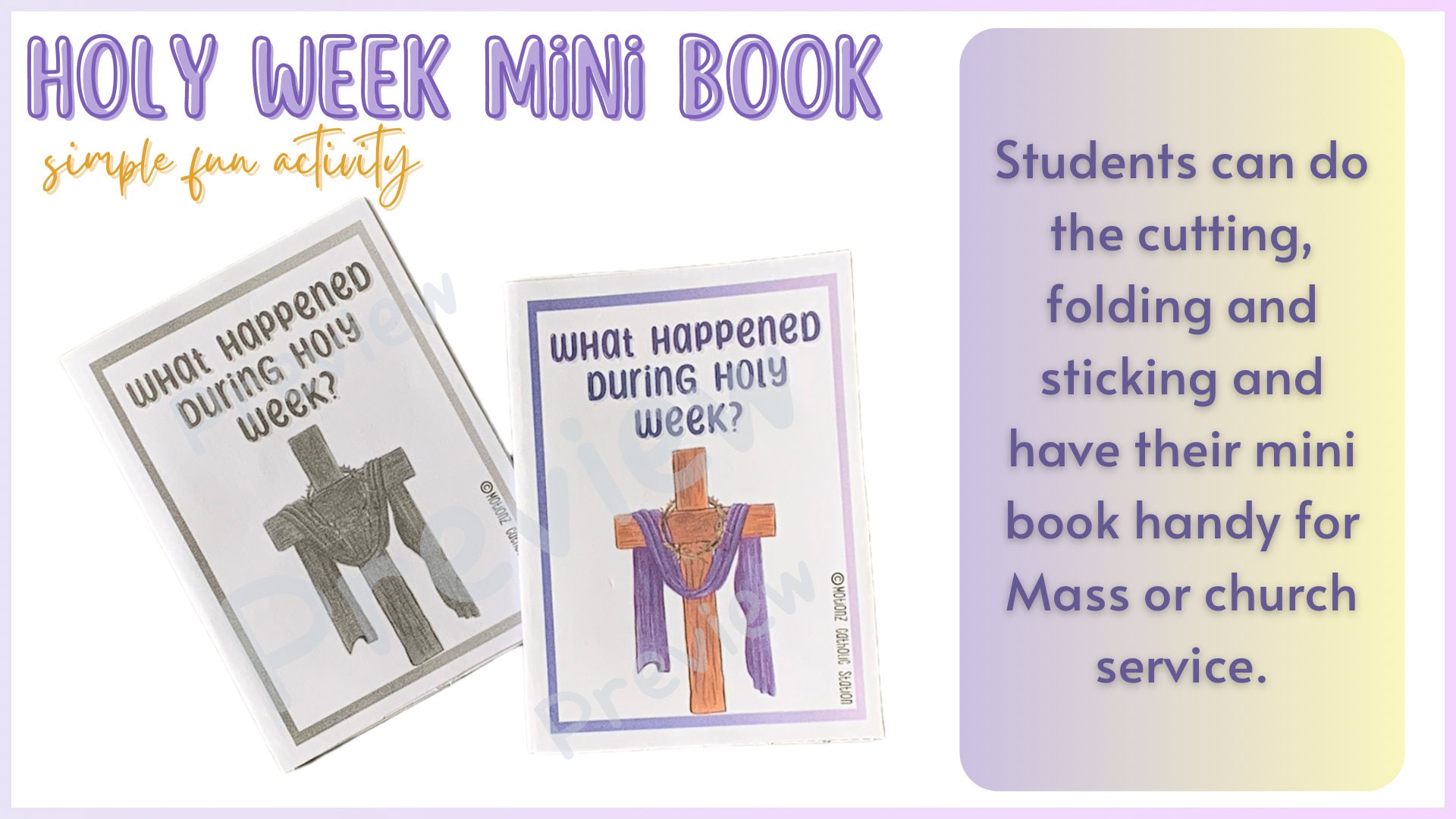 Digital Download Holy Week Printable Mini Book Activity Palm Sunday to ...
