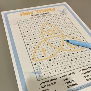 Digital Download Holy Trinity Sunday Word Search No Prep Printable ...