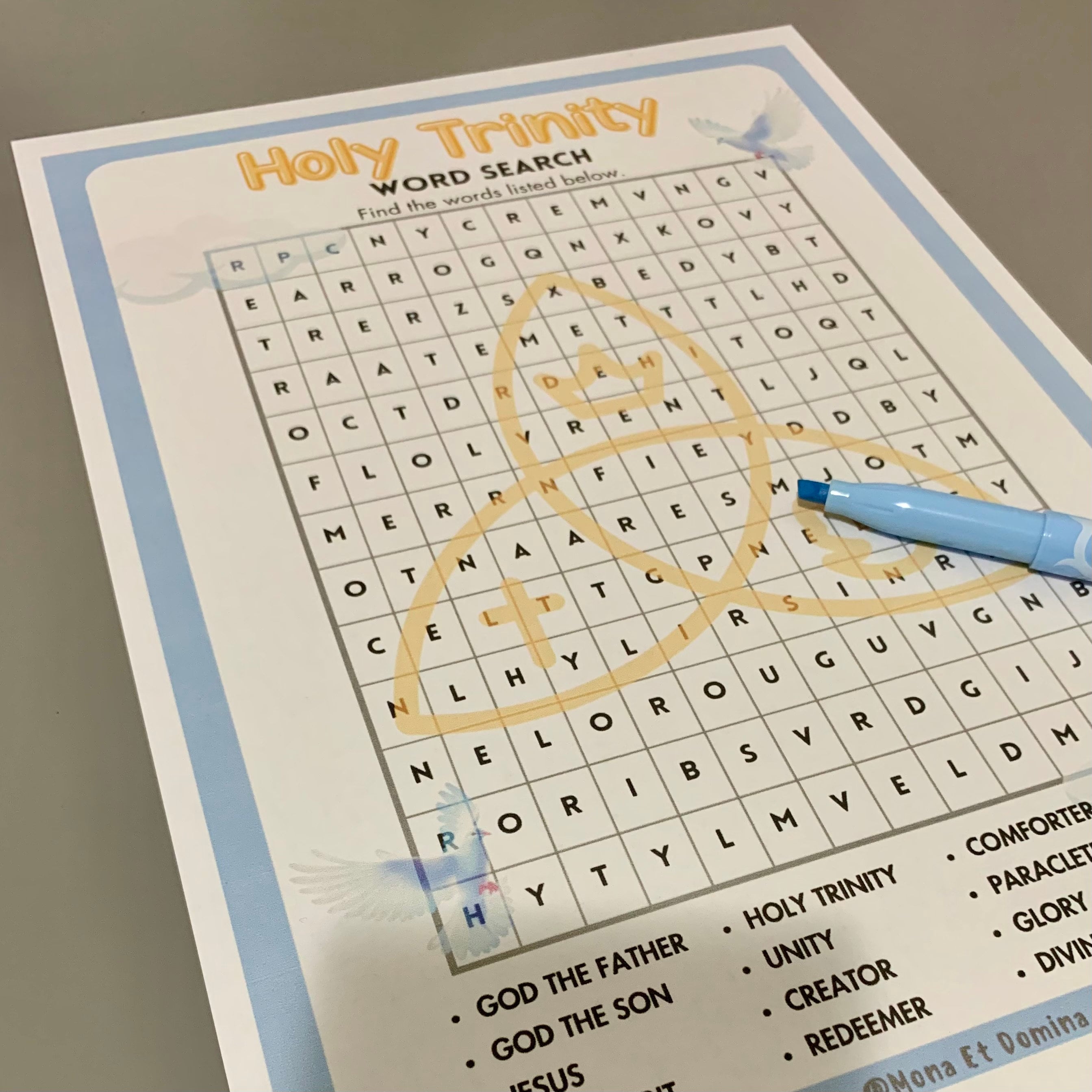 Digital Download Holy Trinity Sunday Word Search No Prep Printable ...