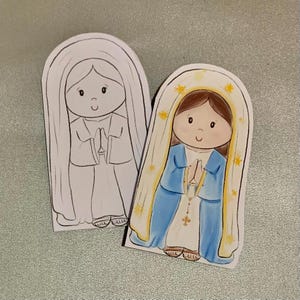 Hail Mary Catholic Prayer Interactive Coloring Page Bookmark Craft ...
