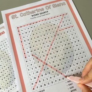 St Catherine of Siena Saint Word Search No Prep Printable Worksheet ...