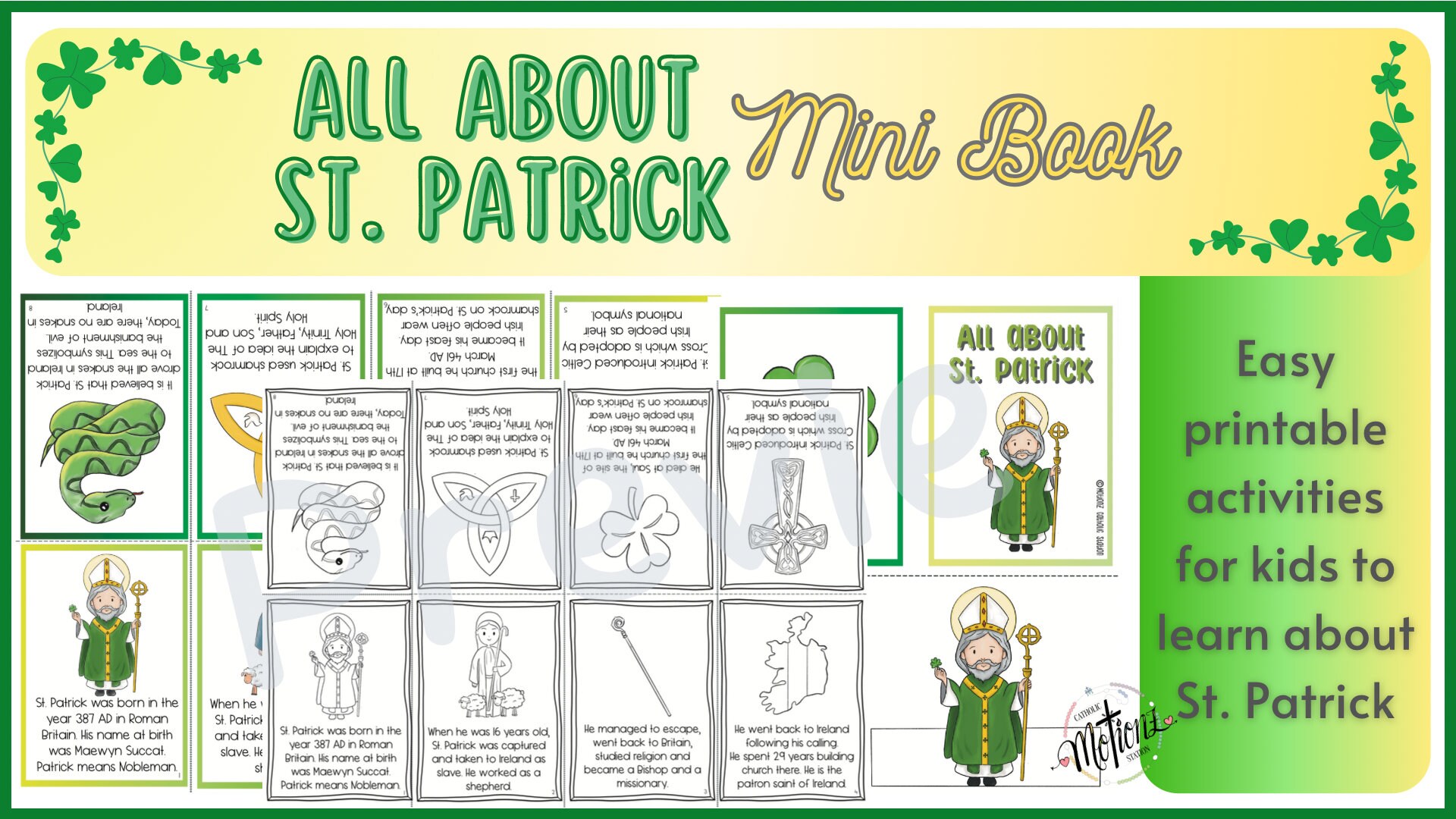 Digital Download St. Patricks Day Colouring Printable Mini Book ...