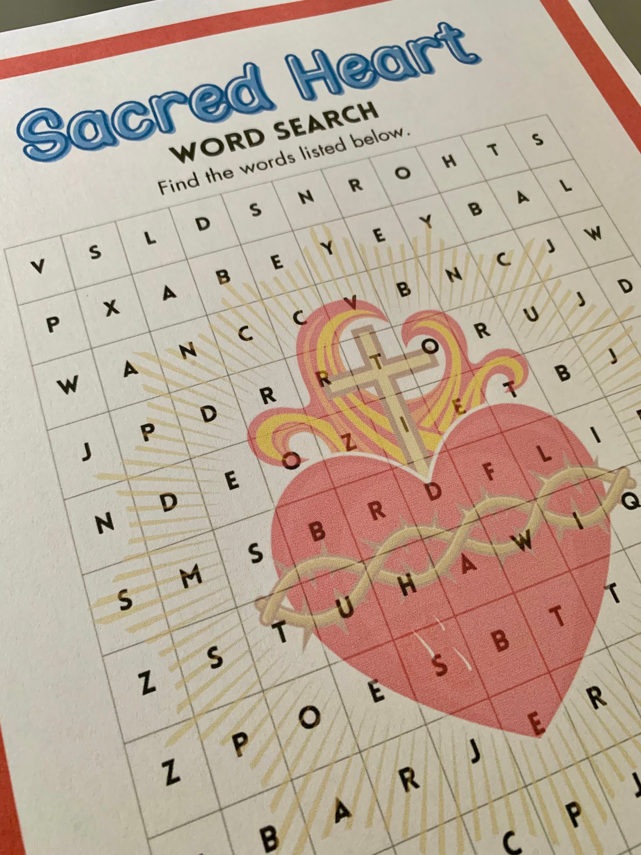 Digital Download Most Sacred Heart of Jesus Sunday Word Search No Prep ...