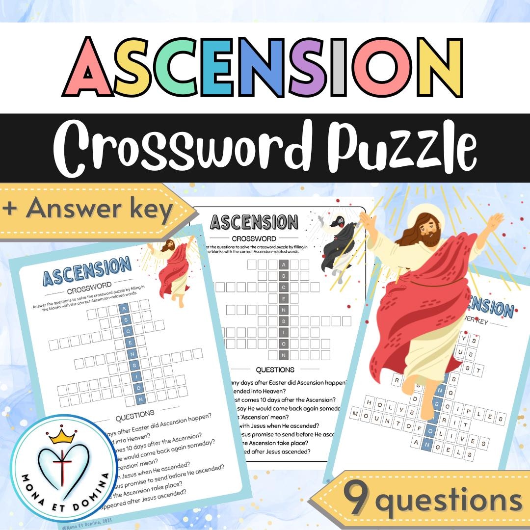 Ascension of Jesus Worksheet Crossword Puzzle No Prep Feast Day ...