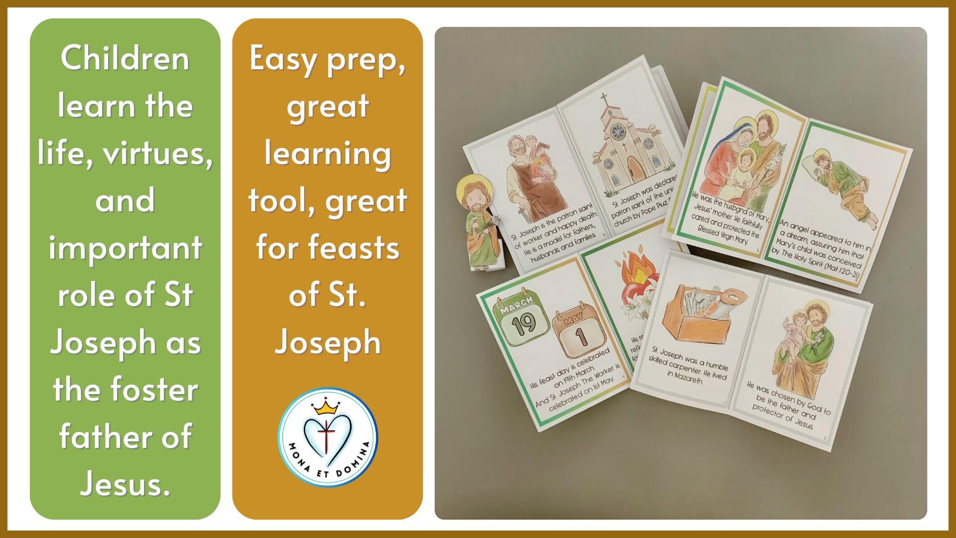 St Joseph Feast Day Craft the Worker Catholic Saint Story Mini Book ...