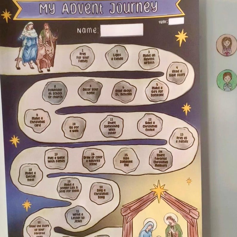 Digital Download Catholic Christian Advent Journey Printable Calendar ...