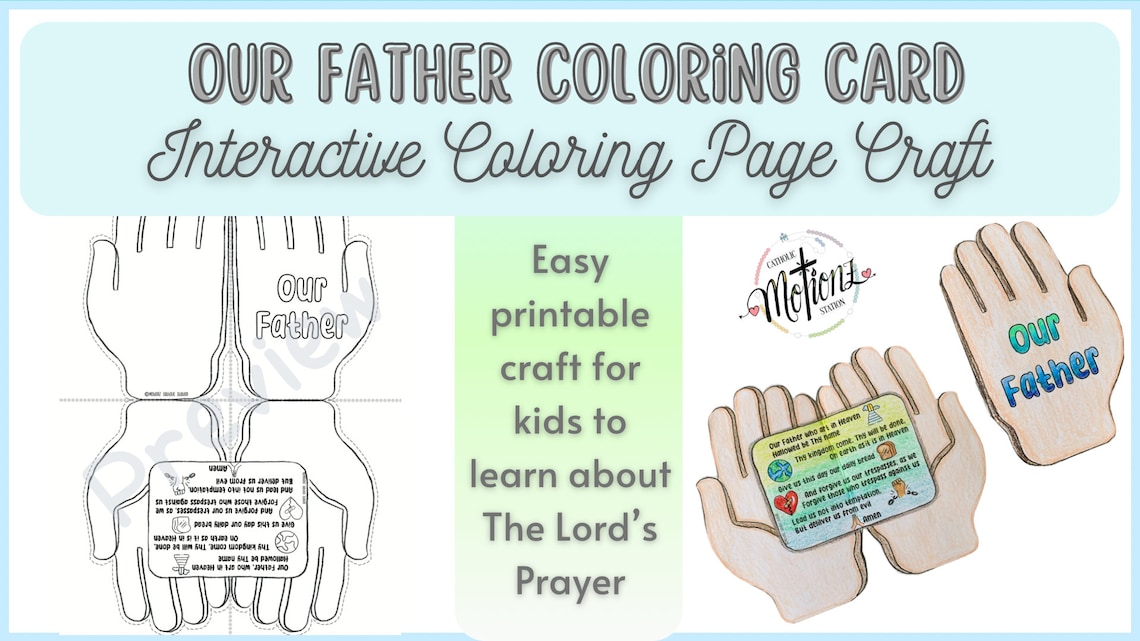 Digital Download Our Father the Lords Prayer Interactive Colouring Page ...