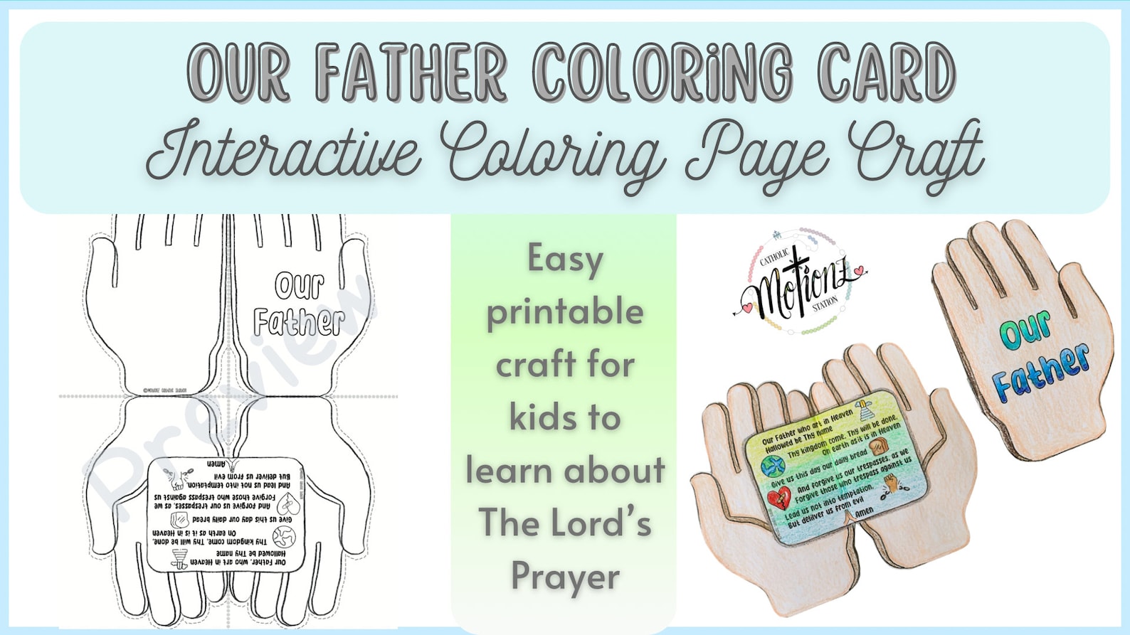 Digital Download Our Father the Lords Prayer Interactive Colouring Page ...