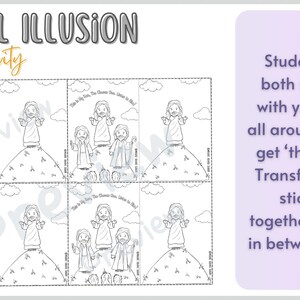 Transfiguration of Jesus Mark 9 Bible Lesson Craft Optical Illusion ...