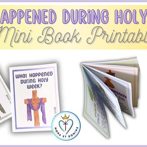 Easter Story Holy Week Mini Book Catholic Activity Palm Sunday to ...