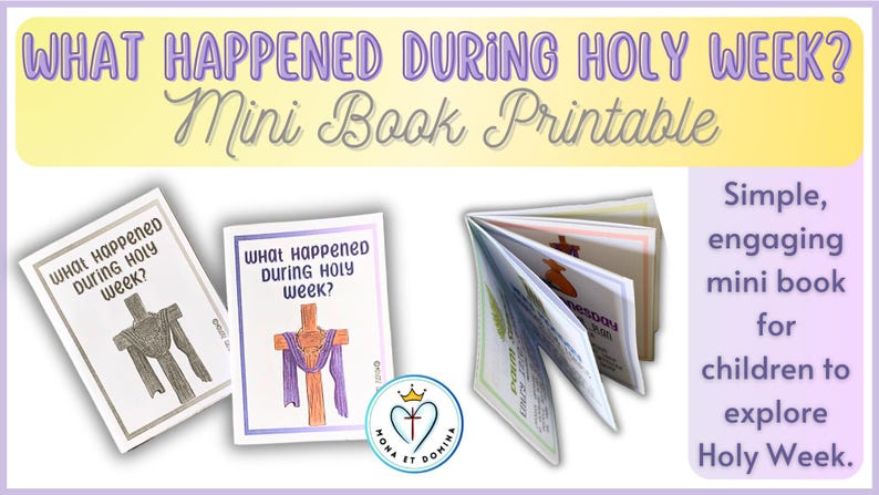 Easter Story Holy Week Mini Book Catholic Activity Palm Sunday to ...