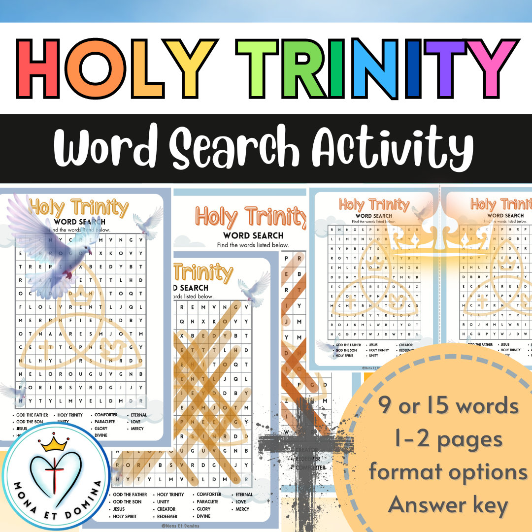 Digital Download Holy Trinity Sunday Word Search No Prep Printable ...