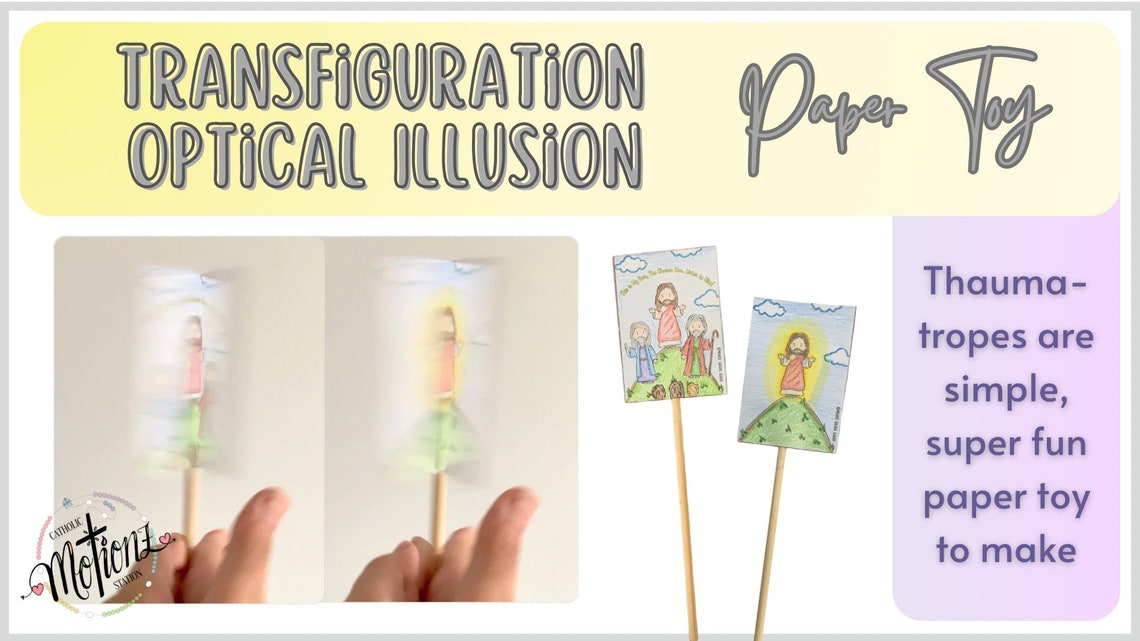 Transfiguration of Jesus Mark 9 Bible Lesson Craft Optical Illusion ...