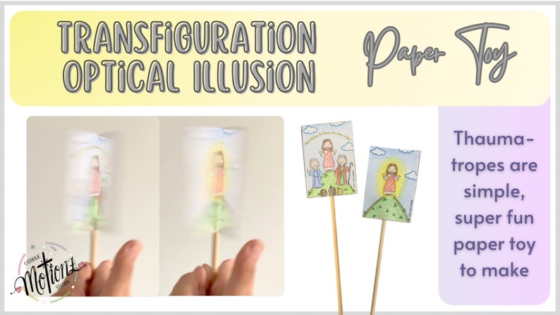 Transfiguration of Jesus Mark 9 Bible Lesson Craft Optical Illusion ...
