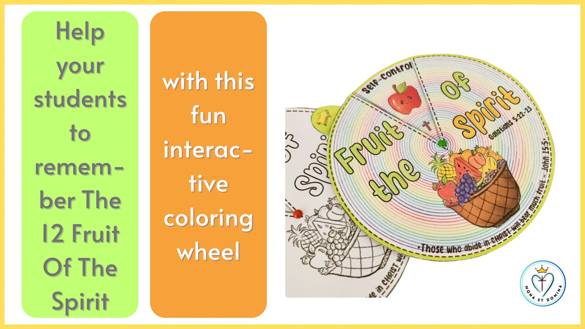 Digital Download 12 Fruit of the Spirit Catholic Colouring Wheel ...