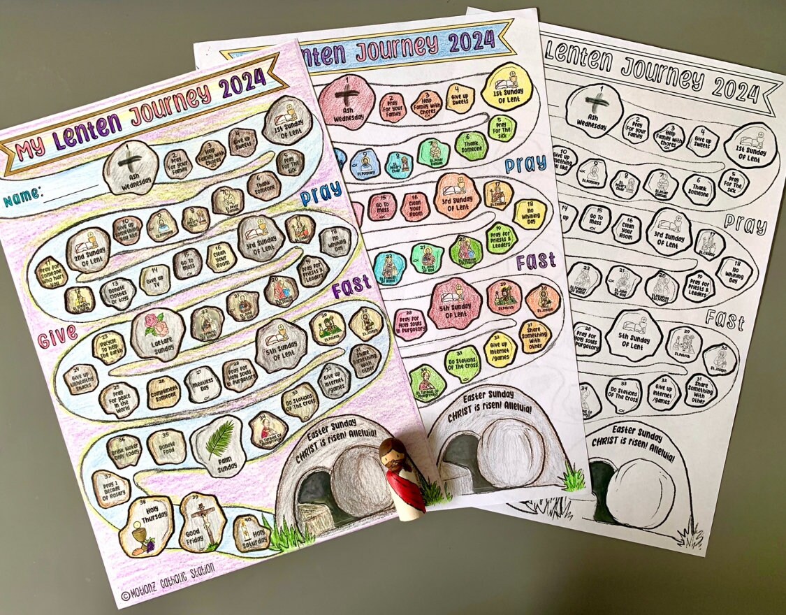 Digital Download Catholic Lenten 2024 Journey Printable Calendar ...