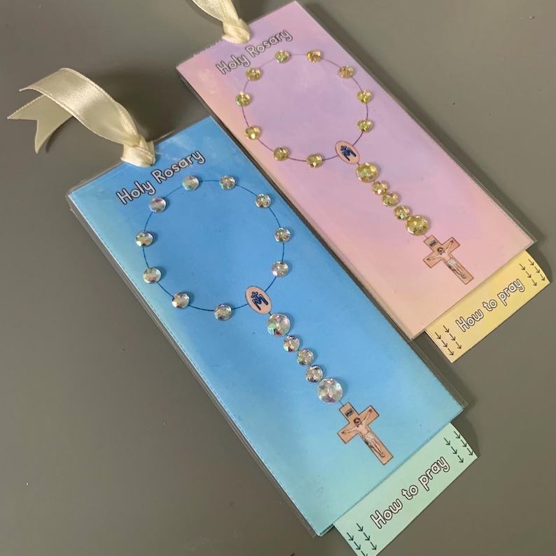 Holy Rosary Catholic Prayers Card Bookmark Month of Rosary Craft ...