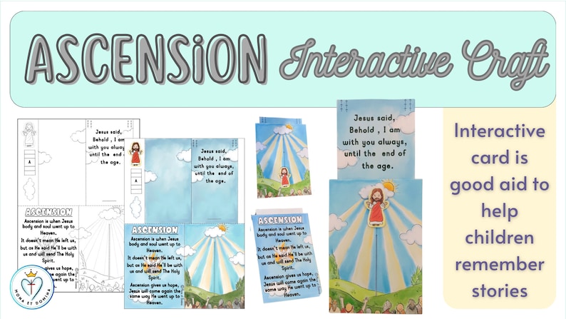 Digital Download Ascension Sunday Interactive Slider Card Craft and ...