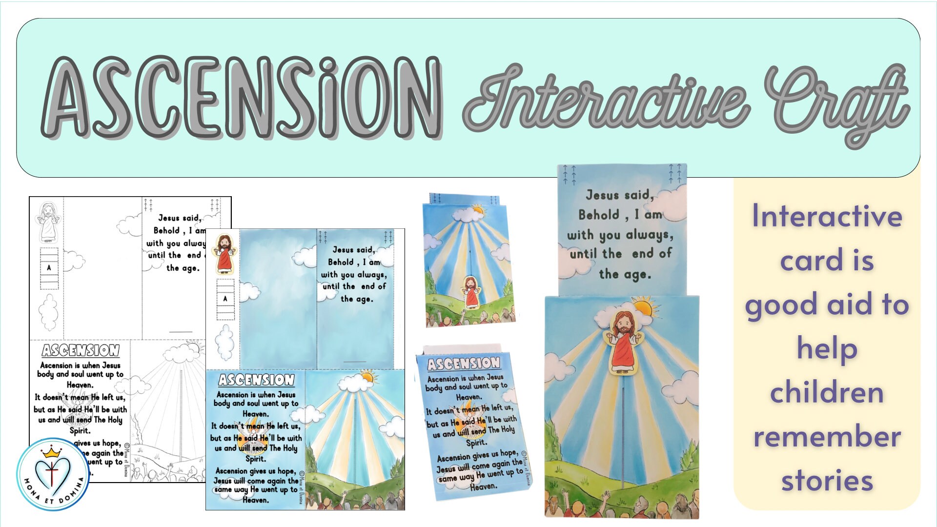 Digital Download Ascension Sunday Interactive Slider Card Craft and ...