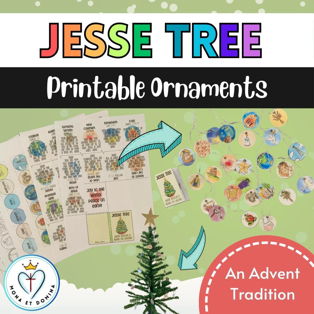 Digital Download Jesse Tree Ornaments Printable Calendar Catholic ...