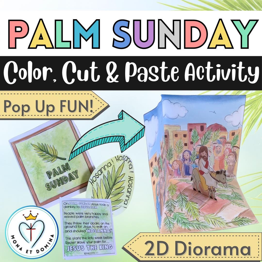 Palm Sunday Craft Jesus on A Donkey to Jerusalem Bible Lesson Coloring ...
