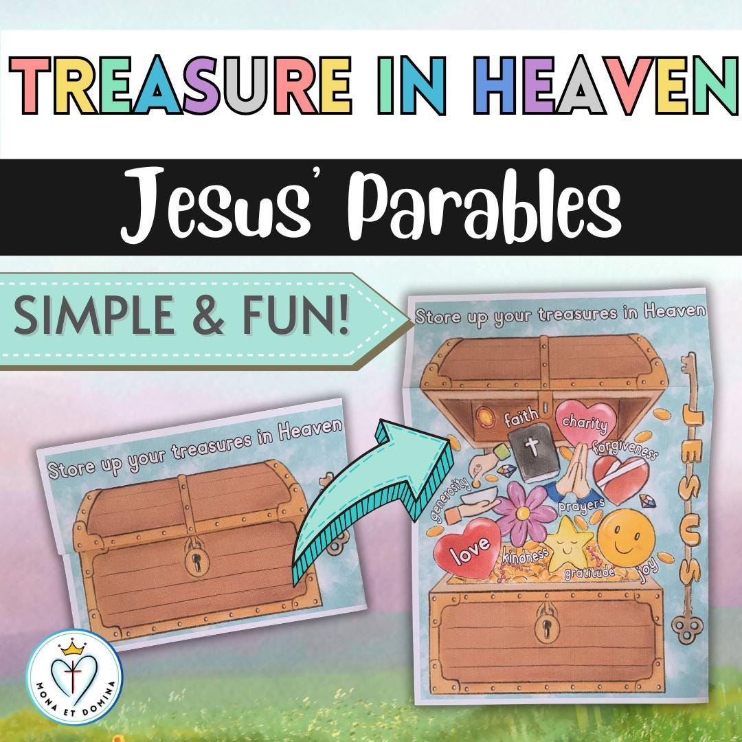 Jesus’ Parables Activity Treasures in Heaven Surprise Hidden Treasure ...