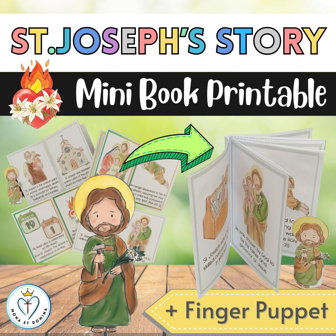 St Joseph the Worker Feast Day Craft Catholic Saint Story Mini Book ...