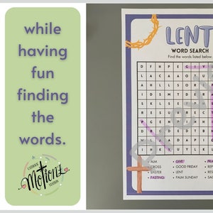 No Prep LENTEN Season Word Search Printable Activity, Ash Wednesday ...