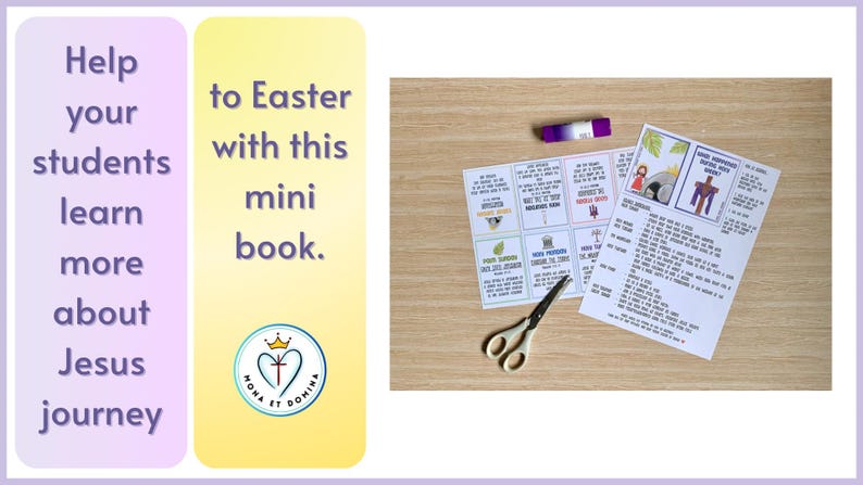 Easter Story Booklet Holy Week Mini Book Catholic Activity Palm Sunday ...