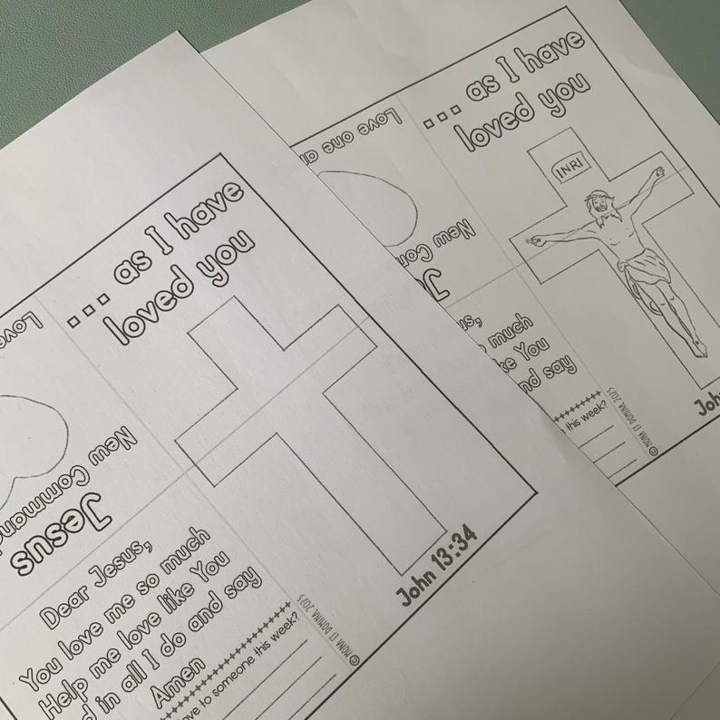 Love One Another John 13:34 Jesus' New Commandment Bible Verse Craft ...