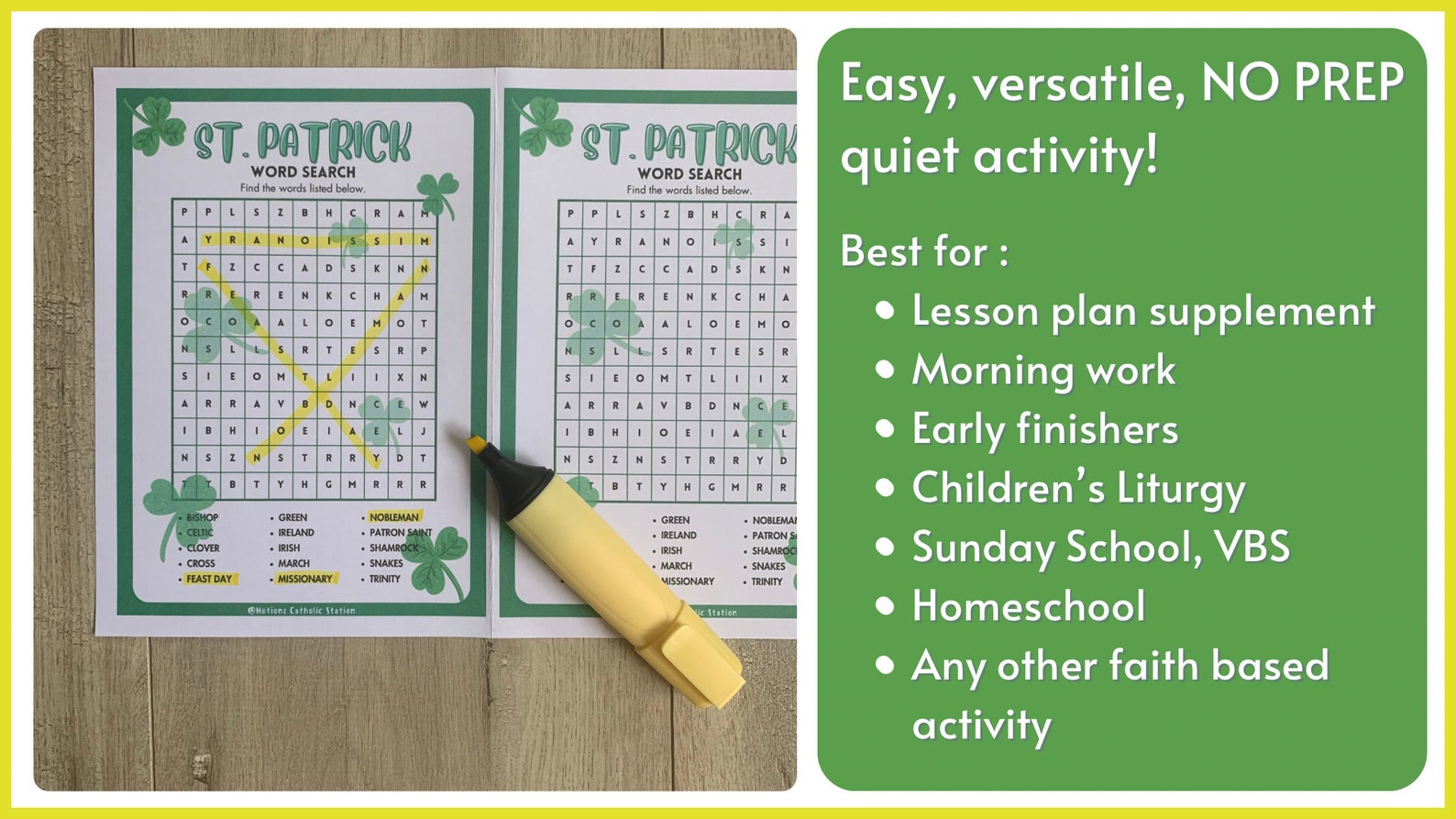 Digital Download St. Patrick’s Day Word Search No Prep Printable ...