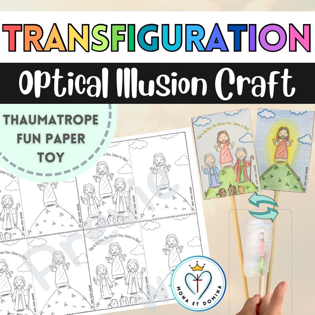 Transfiguration of Jesus Mark 9 Bible Lesson Craft Optical Illusion ...