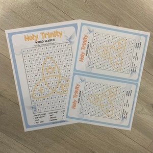 Digital Download Holy Trinity Sunday Word Search No Prep Printable ...