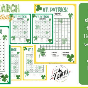 Digital Download St. Patrick’s Day Word Search No Prep Printable ...