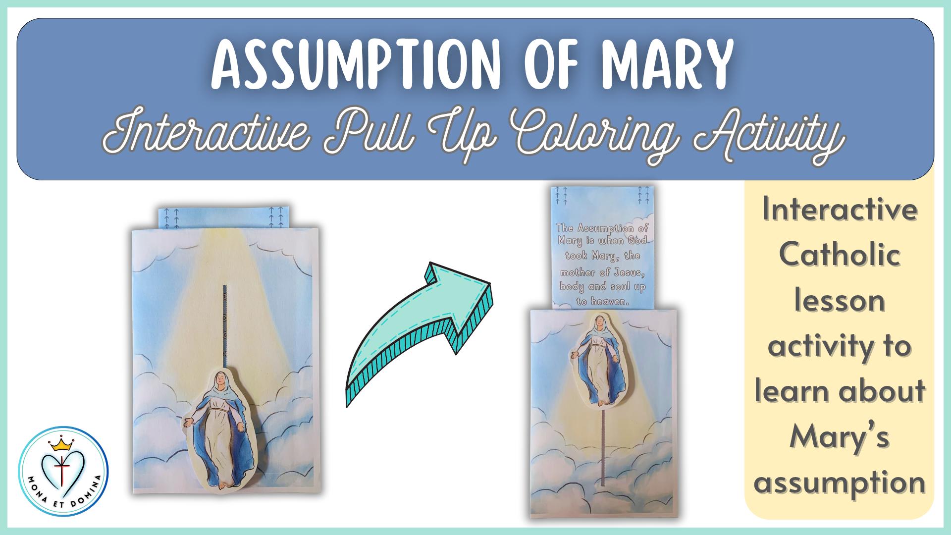 Assumption of Mary Activity Catholic Feast Day Mother of God Coloring ...