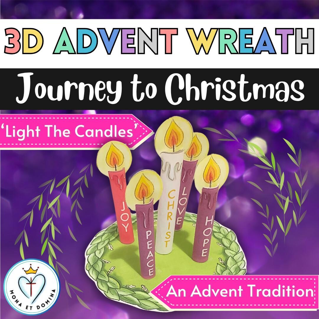 Advent Wreath 3D Candles Craft Christmas Activity Countdown Catholic ...