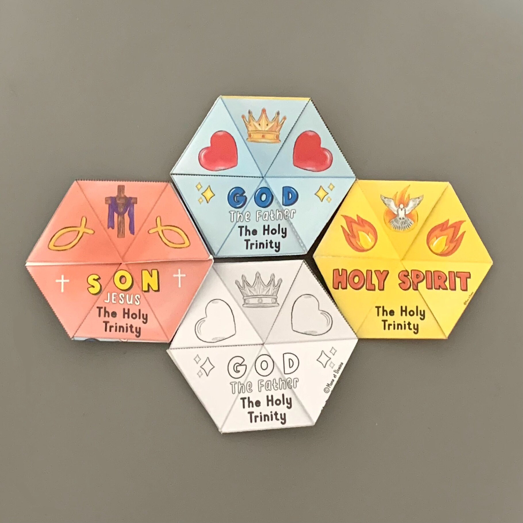 Digital Download Holy Trinity Hexaflexagon Fidget Paper Toy Interactive ...