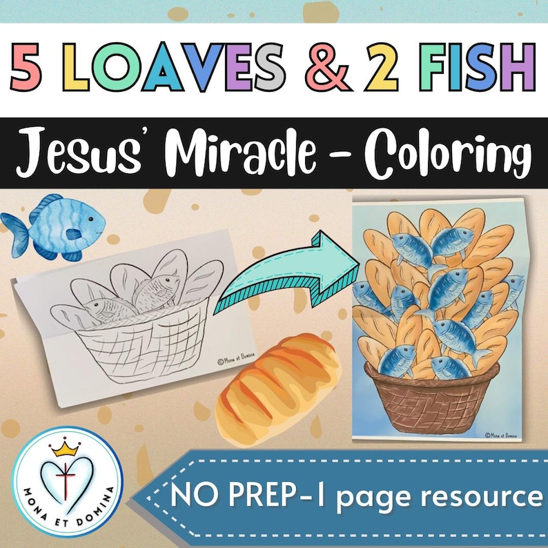 Jesus Miracle Feeding the 5000 5 Loaves 2 Fish Folding Hidden Surprise ...