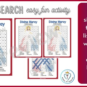 Digital Download Divine Mercy Sunday Word Search No Prep Printable ...