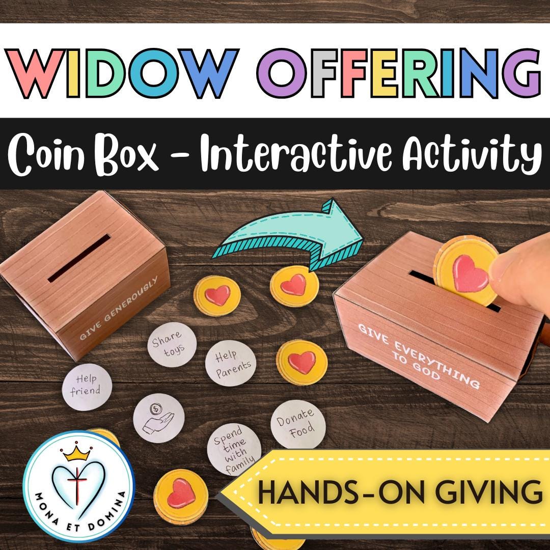 The Poor Widow's Offering Activity Generosity Bible Lesson Craft ...