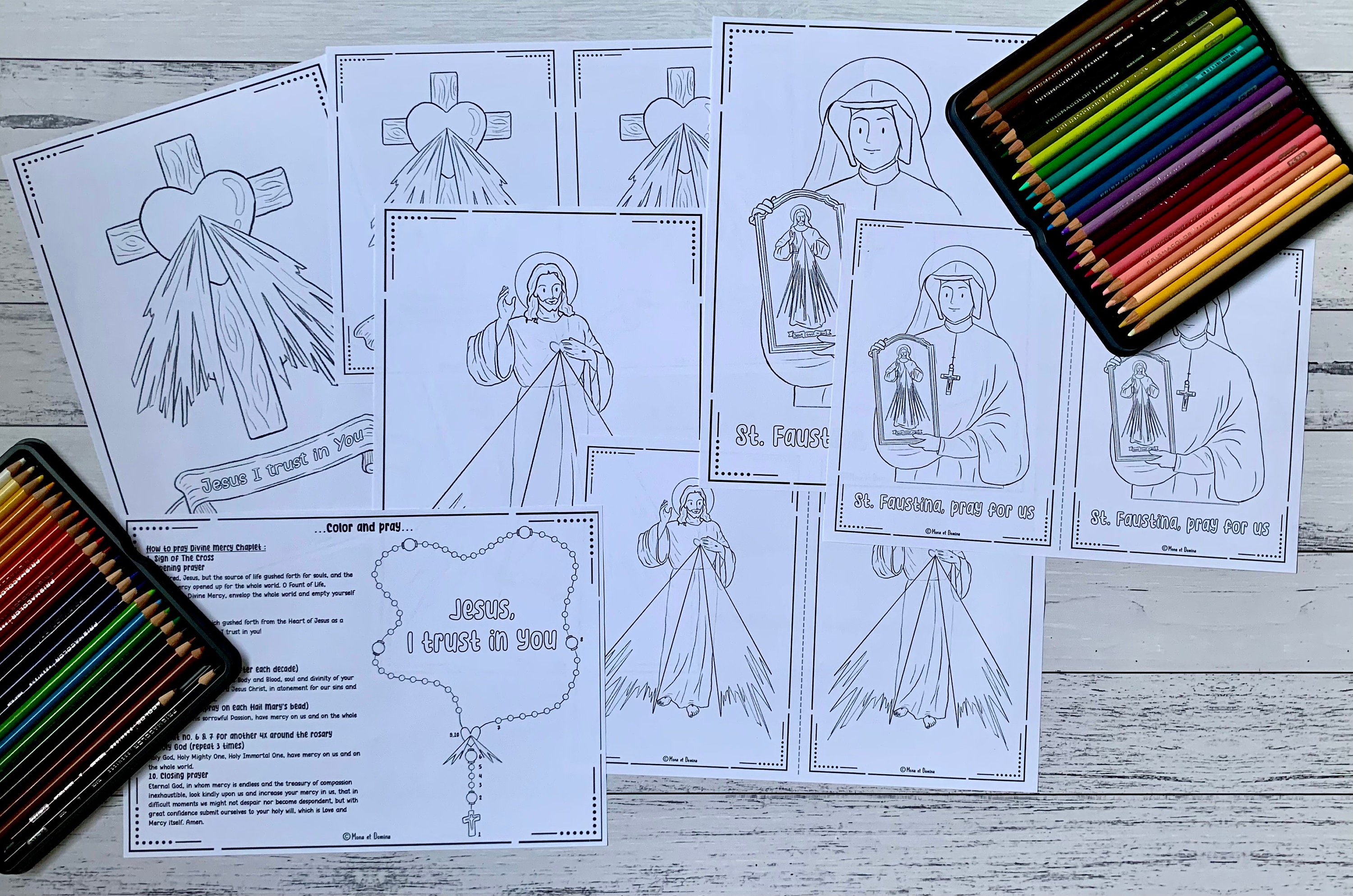 Digital Download Divine Mercy Sunday Color and Pray Colourng Pages No ...