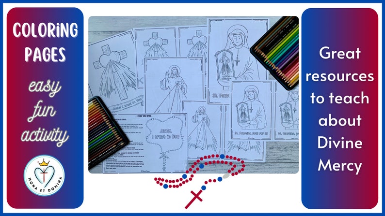 Digital Download Divine Mercy Sunday Color and Pray Colourng Pages No ...