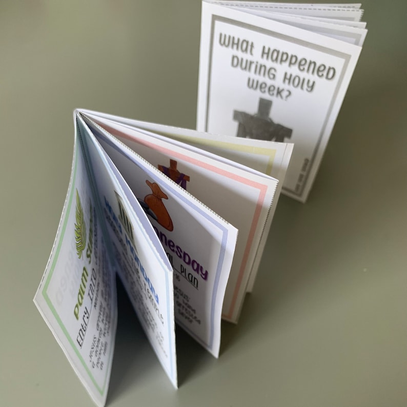 Easter Story Holy Week Mini Book Catholic Activity Palm Sunday to ...