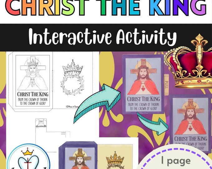 Christ the King Crown Printable Coloring Page Sheet Lazy Liturgical ...