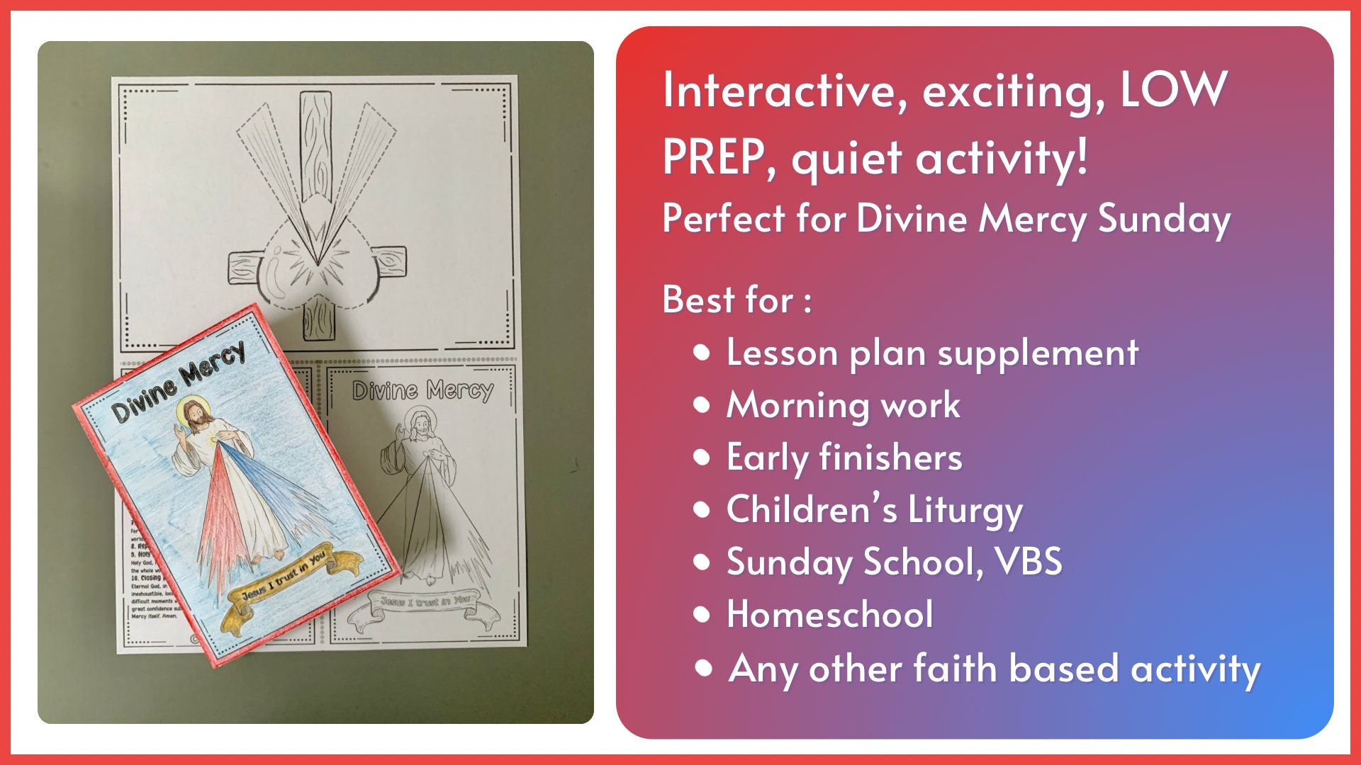 Digital Download Divine Mercy Sunday Prayer Pop up Card Interactive ...