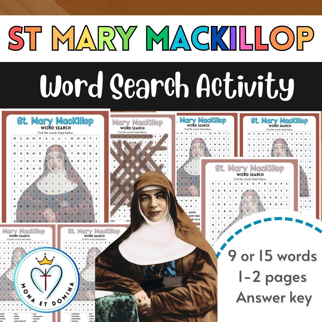 Digital Download St Mary of the Cross Mackillop Australian Saint Word ...