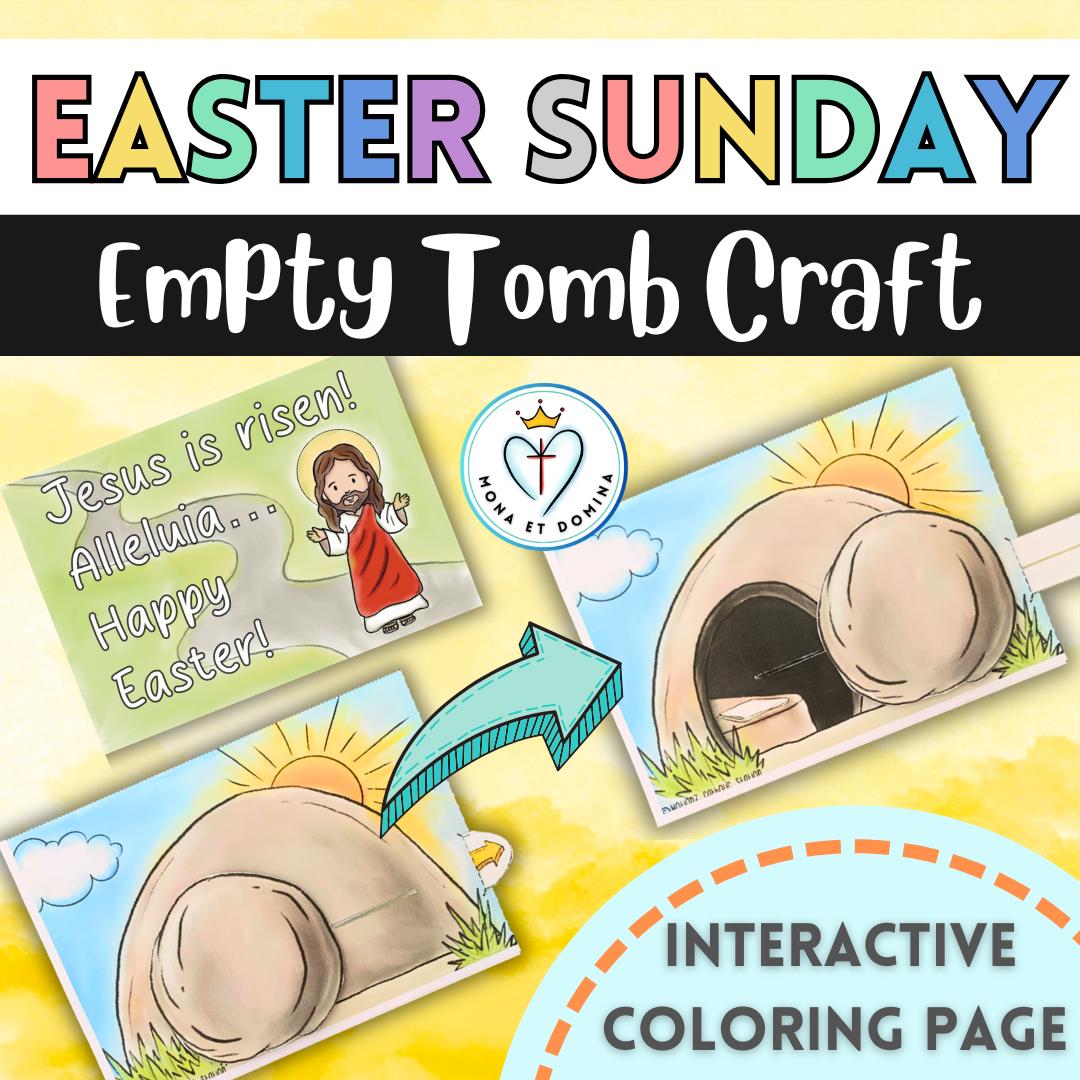 Easter Sunday Empty Tomb Craft Jesus Resurrection Coloring Catholic ...