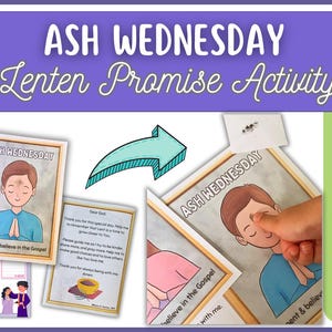 Ash Wednesday Lenten Promise Catholic Lent Activity Matching Words No ...