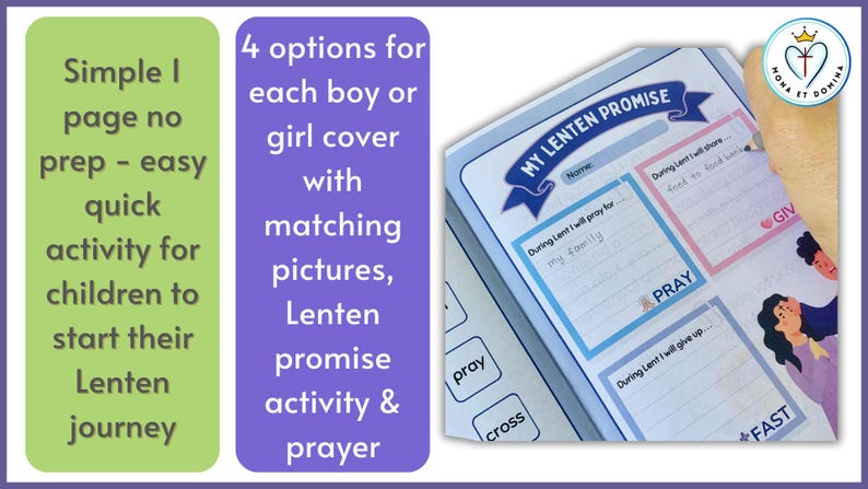 Ash Wednesday Lenten Promise Catholic Lent Activity Matching Words No ...