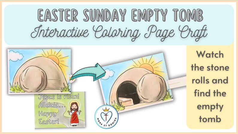 Easter Sunday Empty Tomb Craft Jesus Resurrection Coloring Catholic ...